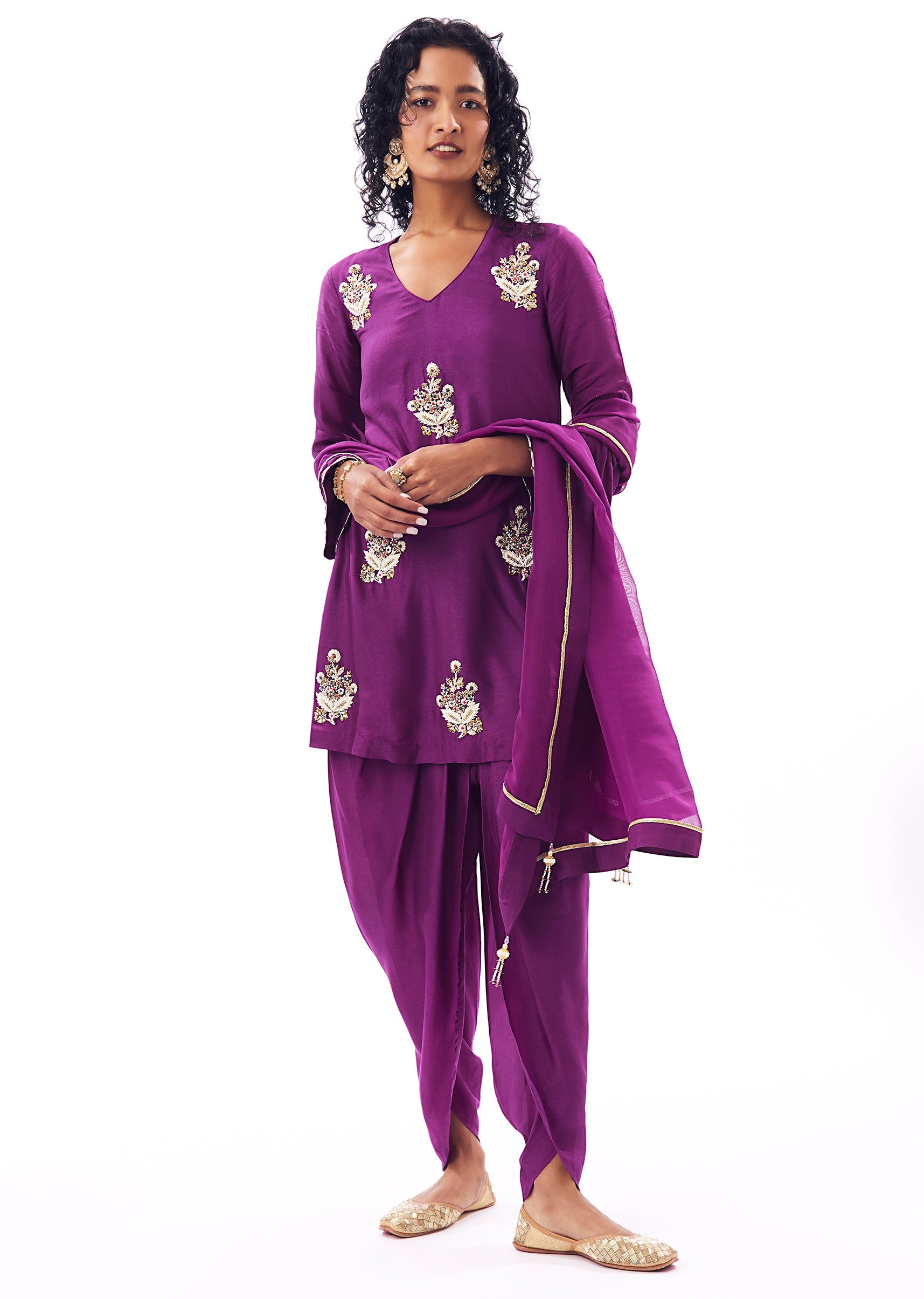 Buy Purple Dhoti Suit | KALKI Fashion UK | KALKI FASHION UK